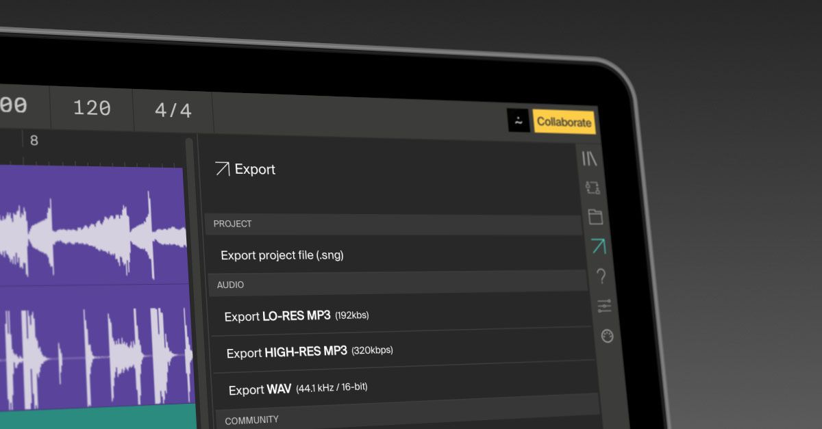 How to export and publish songs | Soundation